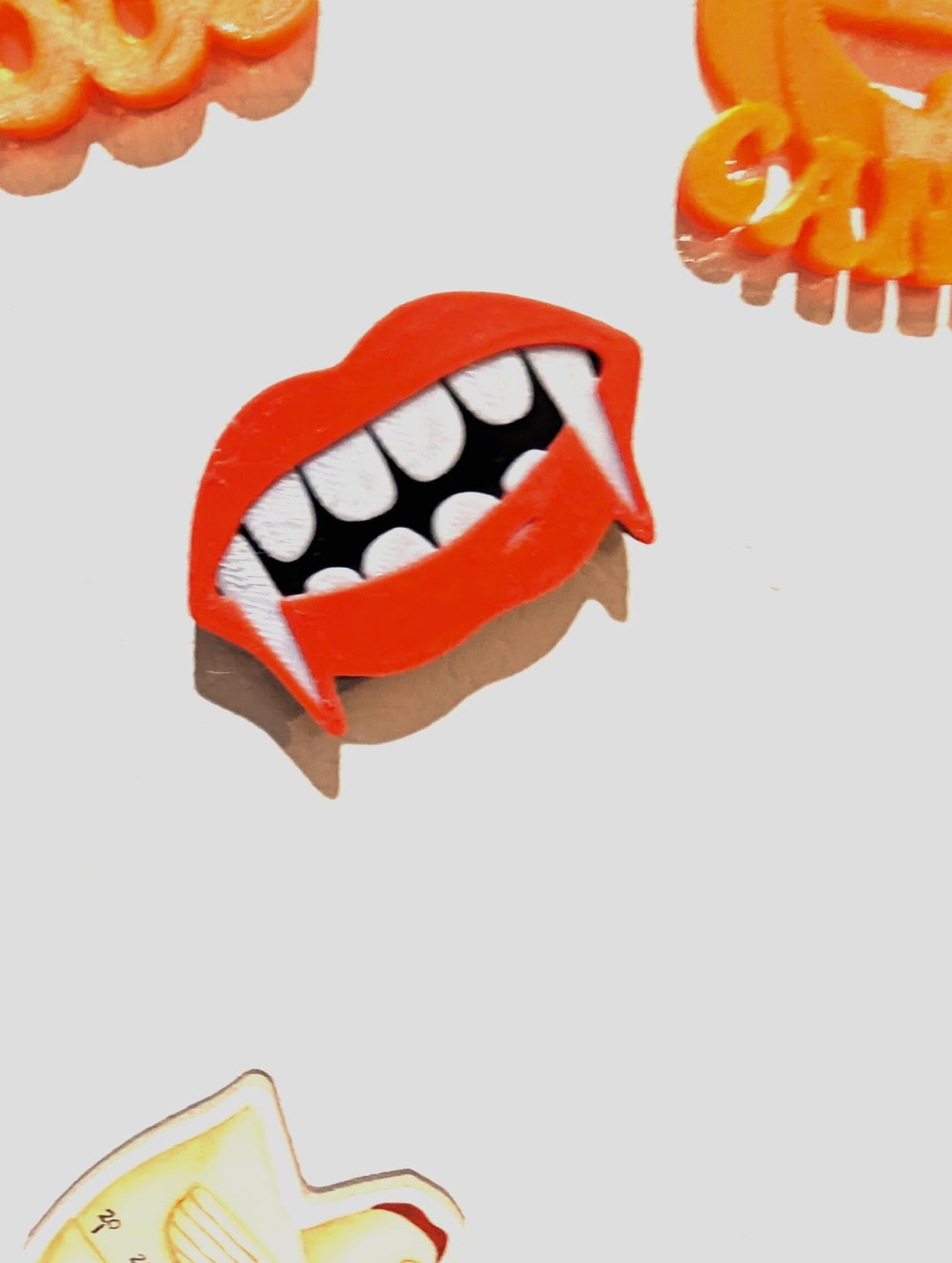 Lips With Vampire Teeth Fridge Magnet, Iconic Red Lips for Halloween - Etsy