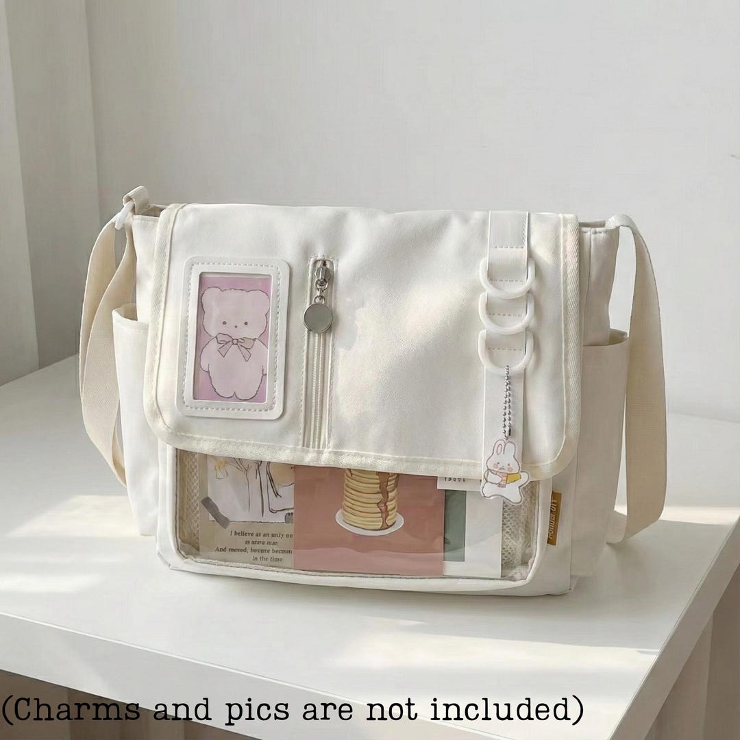 Kawaii Ita Messenger Bag, Aesthetic Crossbody Tote, Pastel Shoulder Bag ...