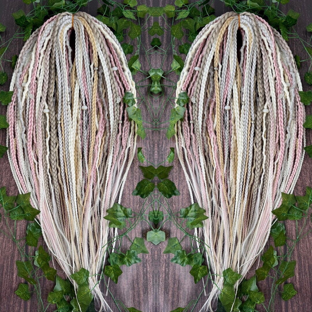 Ready-made Pony Dreadlocks Braids Set: Natural Gray Shades, Full Head ...