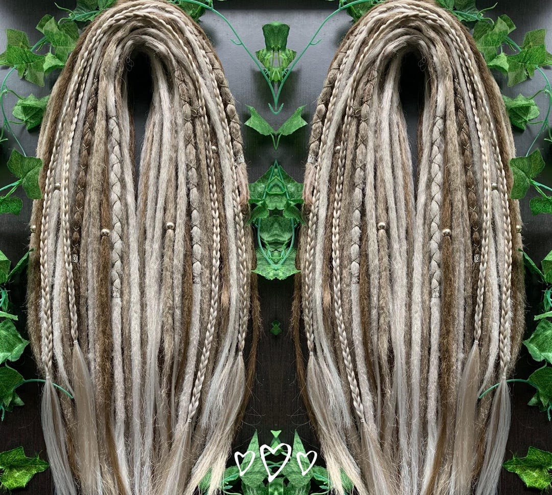 Set Ragnar Viking Style Hair Crocheted Dreadlocks Natural Ombre Hair ...