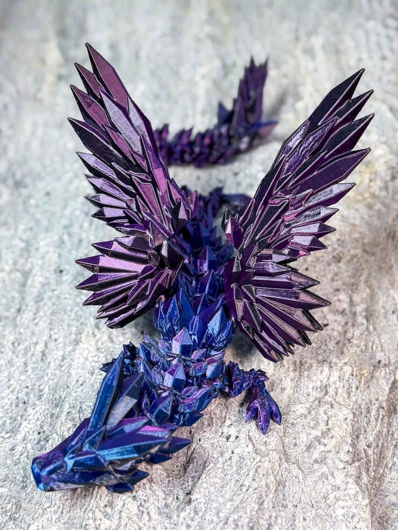 Articulated Winged Crystal Gem Dragon Fidget Toy for Adults/teens 3D ...