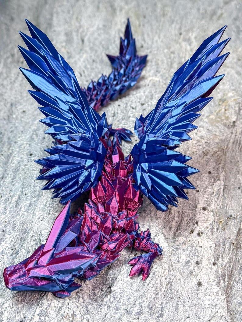 Articulated Winged Crystal Gem Dragon Fidget Toy for Adults/teens 3D ...