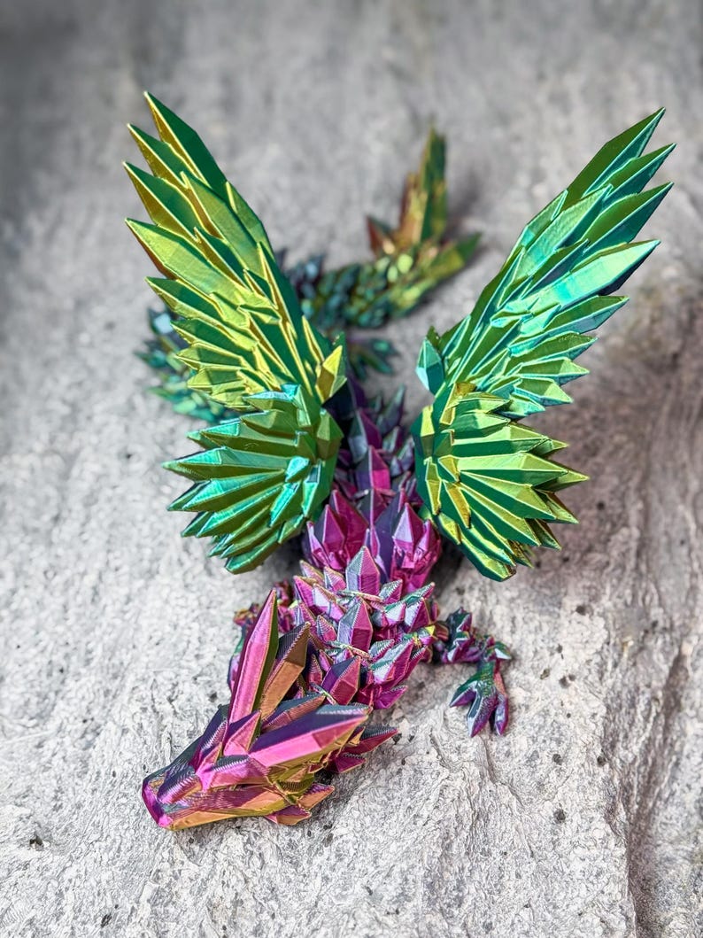Articulated Winged Crystal Gem Dragon Fidget Toy for Adults/teens 3D ...