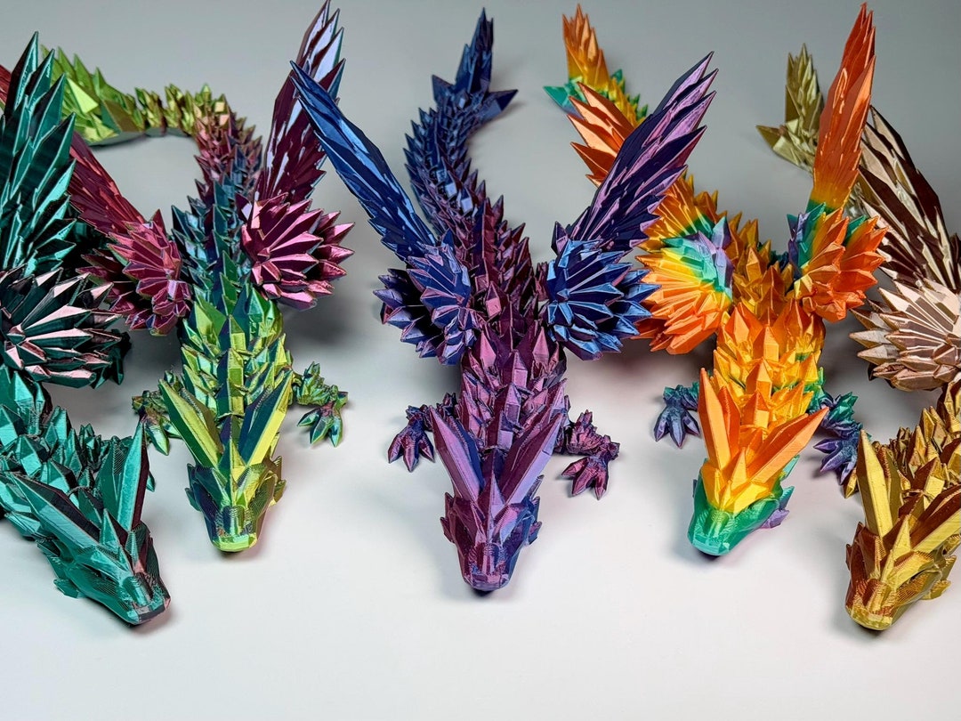 Articulated Winged Crystal Gem Dragon Fidget Toy for Adults/teens 3D ...