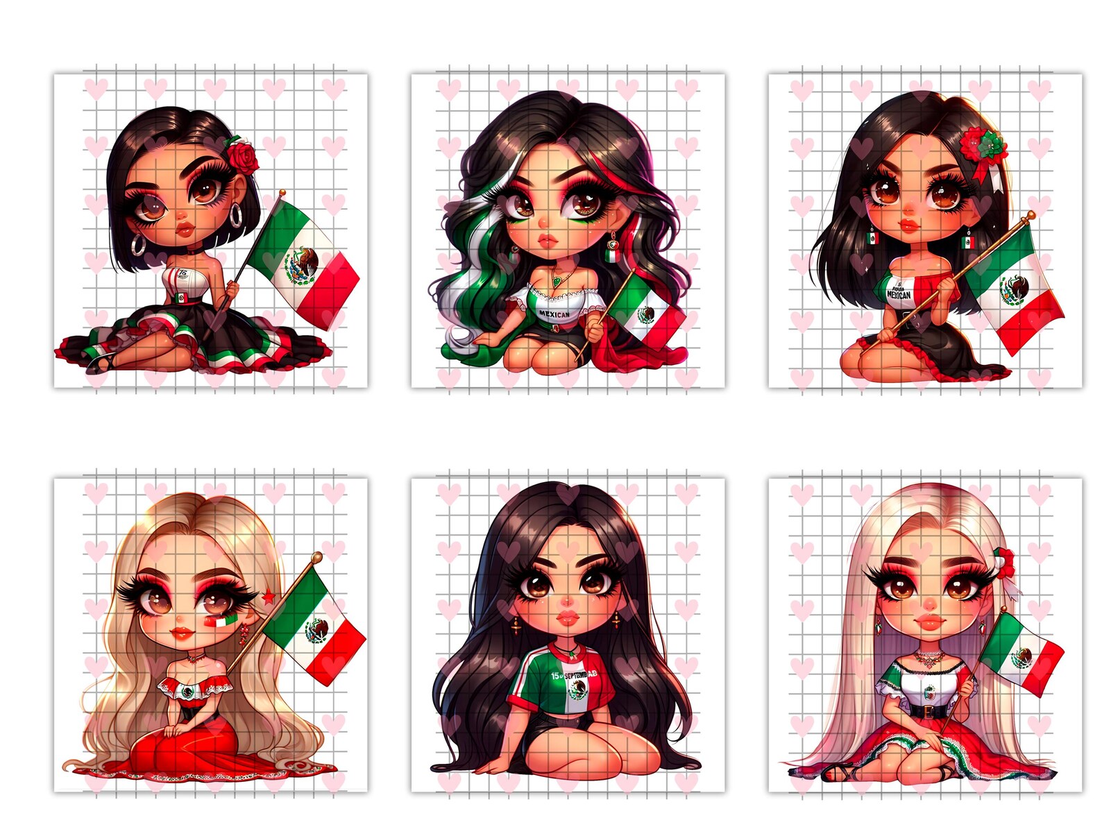Mexico Clipart, Mexican Chibi Girl, Mexican Pride, Mexican Clipart ...