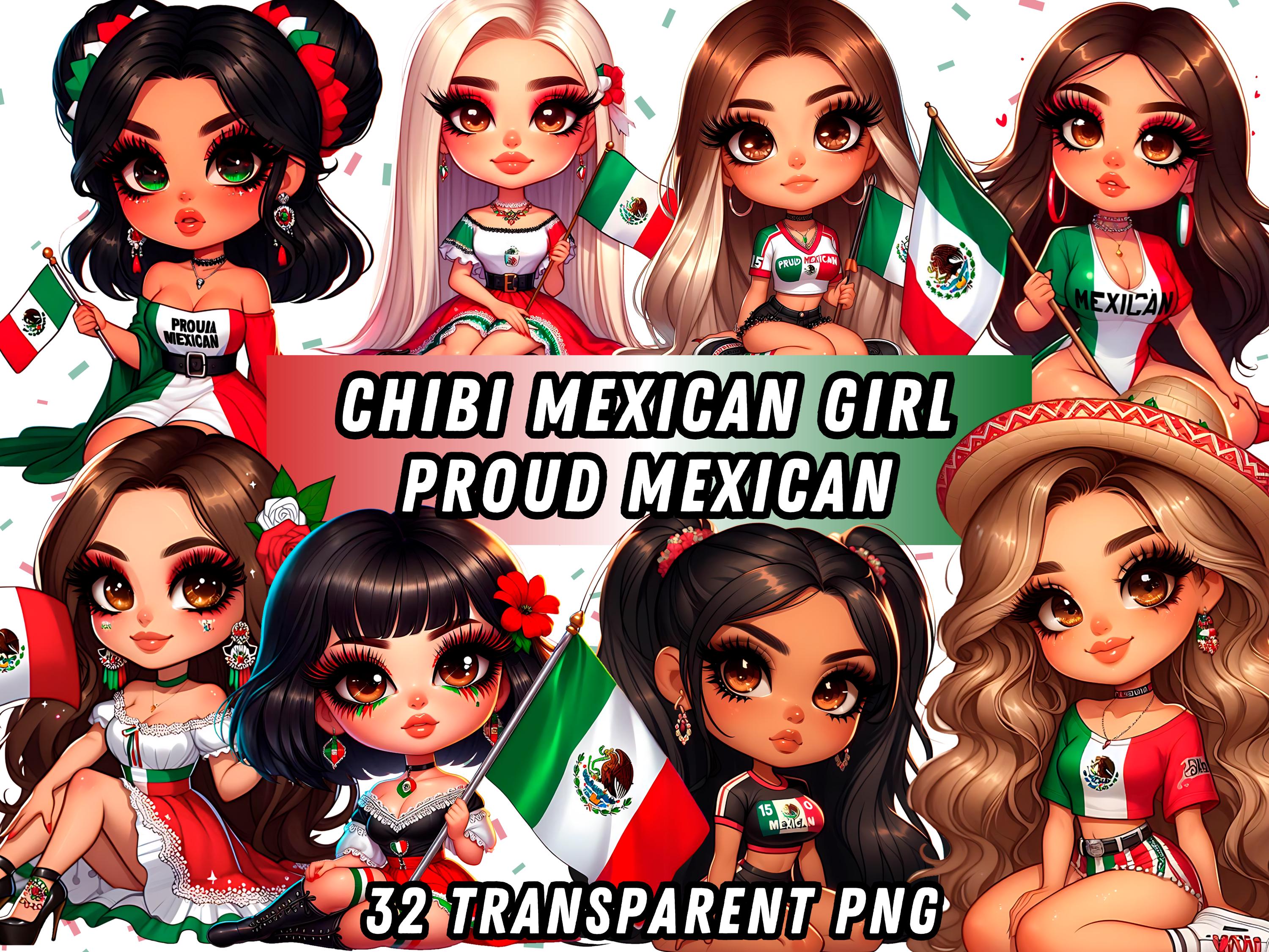 Mexico Clipart, Mexican Chibi Girl, Mexican Pride, Mexican Clipart ...