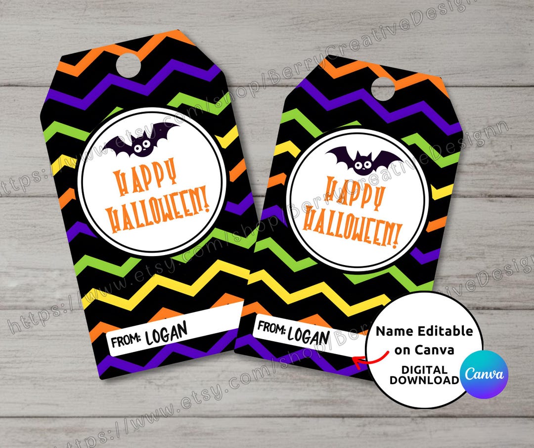 Editable Halloween Tags for School Printable | Happy Halloween Treat ...