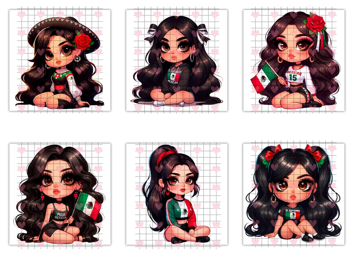 Mexico Clipart, Mexican Chibi Girl, Mexican Pride, Mexican Clipart ...