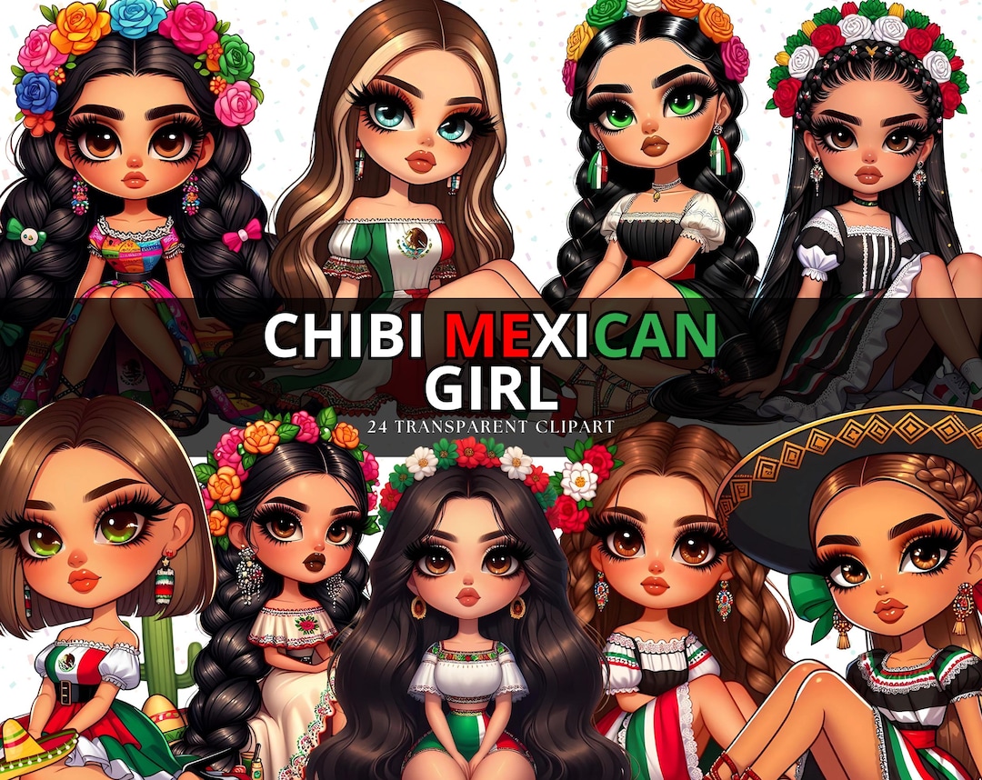 Chibi Mexican Girl | Mexican Clipart | Chibi 5 De Mayo | Mexican Chibi ...