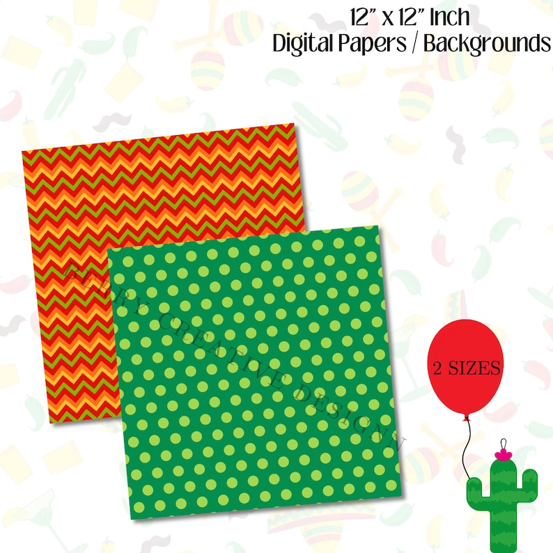 Cinco De Mayo Digital Paper | Fiesta Mexican Digital Paper | Mexican ...