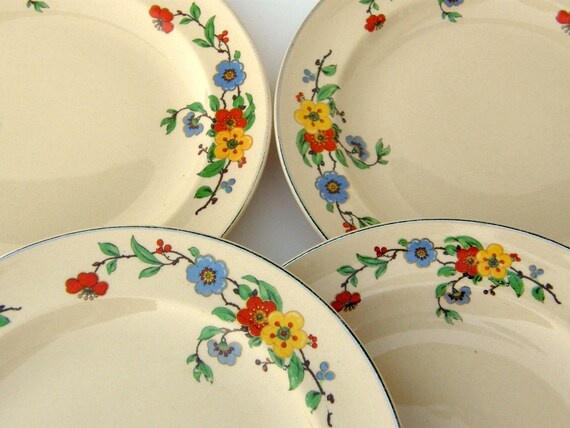 Vintage Leigh Ware Springtime Art Deco Dinnerware for 612: - Etsy
