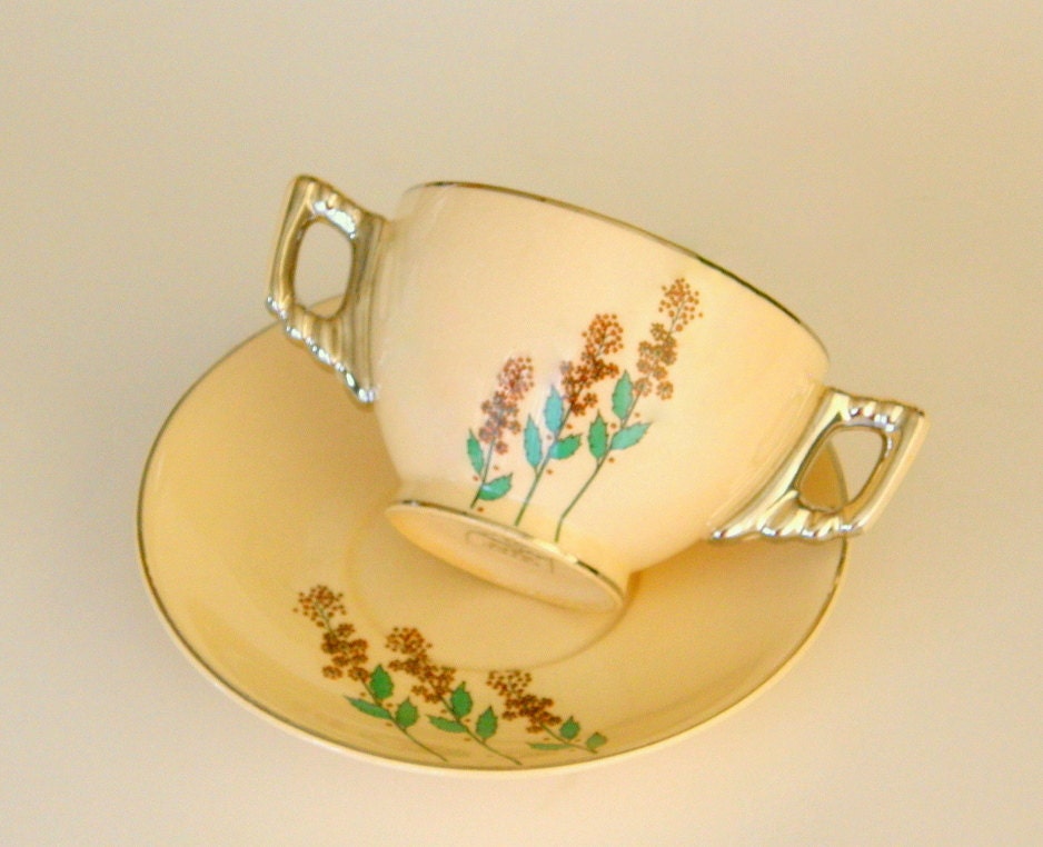 Set of 6 Leigh Ware Wildflower Moderne 2-handled Cups W/ - Etsy