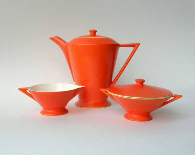 Art Deco Salem Streamline Coffee Service in Mandarin Orange - RESERVED ...