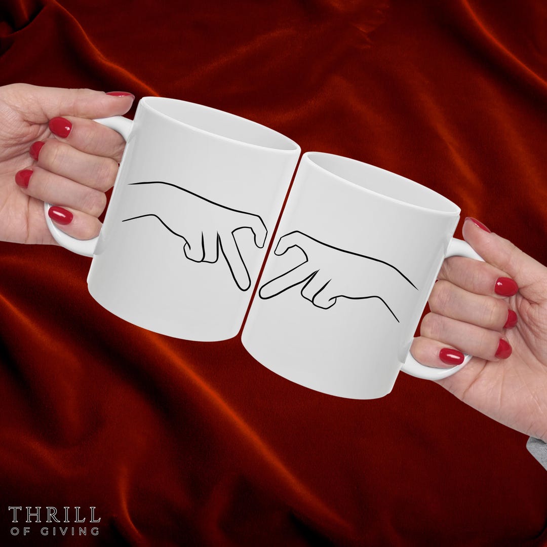 Gen Z Heart Hands Coffee Mug | Minimalist Tea Cup |gift for Valentine's ...