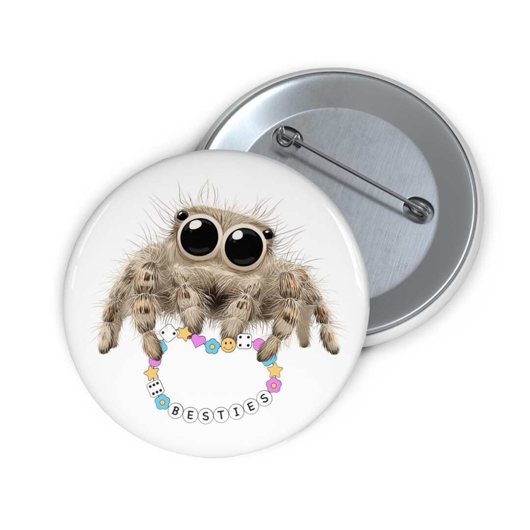 Friendly Spider - Metal Pin Button, Spider Pin Button, Cute Arachnid ...