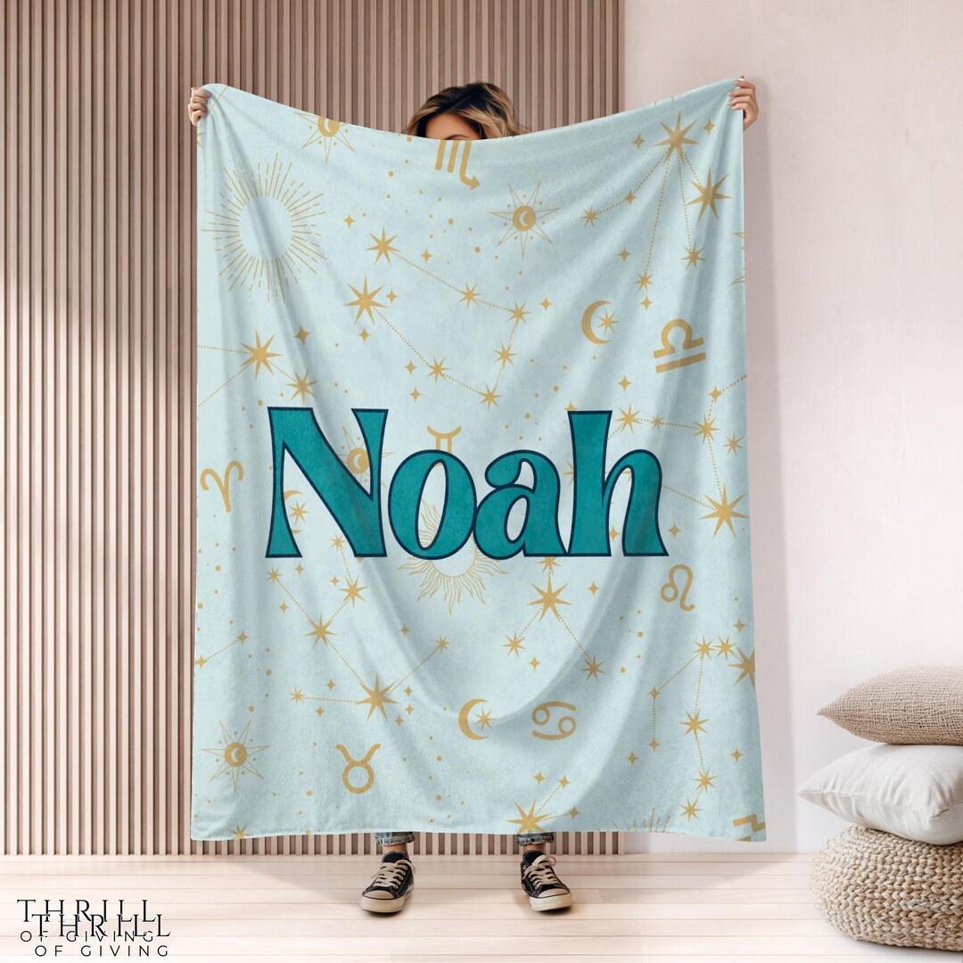 Celestial Baby Blanket - Custom Name Boy Blanket, Baby Shower Gift, Boy ...