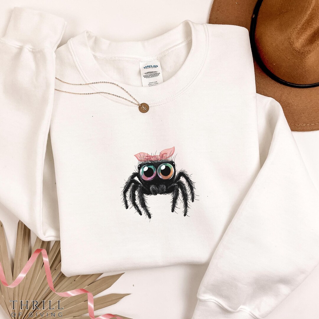 Jumping Spider Sweatshirt, Cute Spider Crewneck, Unique Bug Lover Gift ...