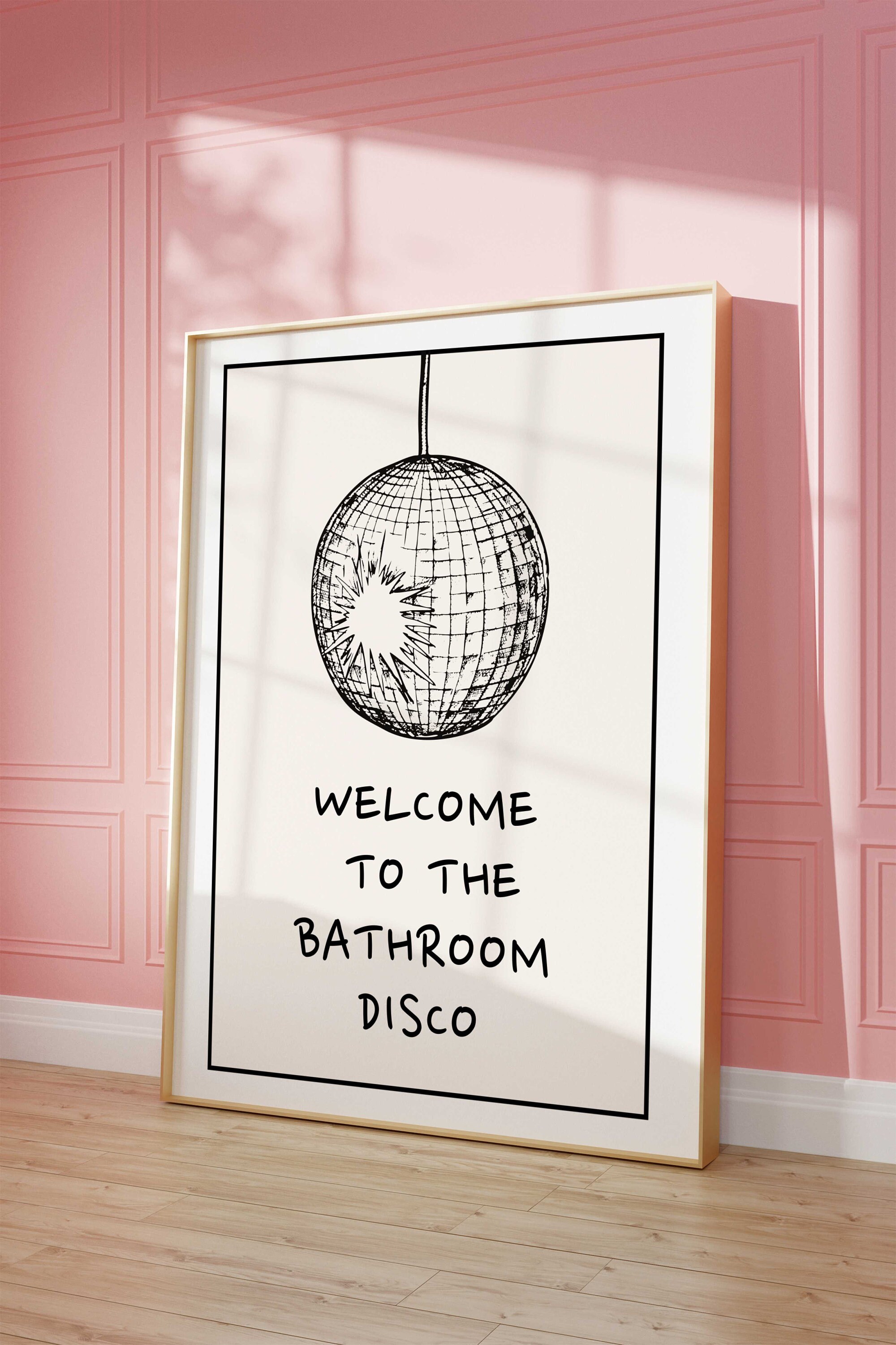 Trendy Bathroom Disco Print Aesthetic Shower Wall Art Minimalist ...