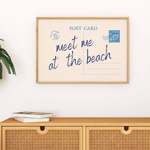 Vintage Beach Postcard Poster: Trendy Coastal Wall Art (digital ...