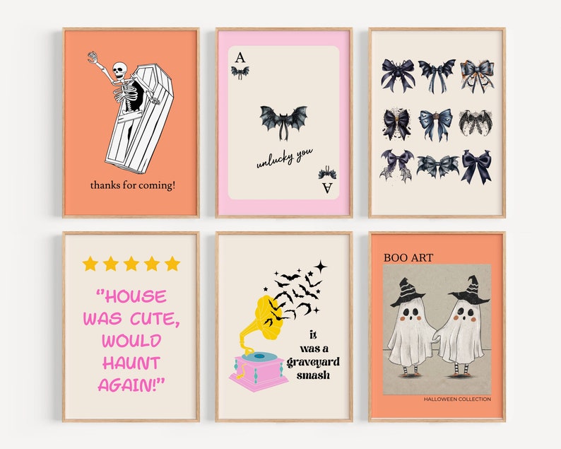 Trendy Halloween Decor Set of 15 Prints,cute Fall Decor,modern ...