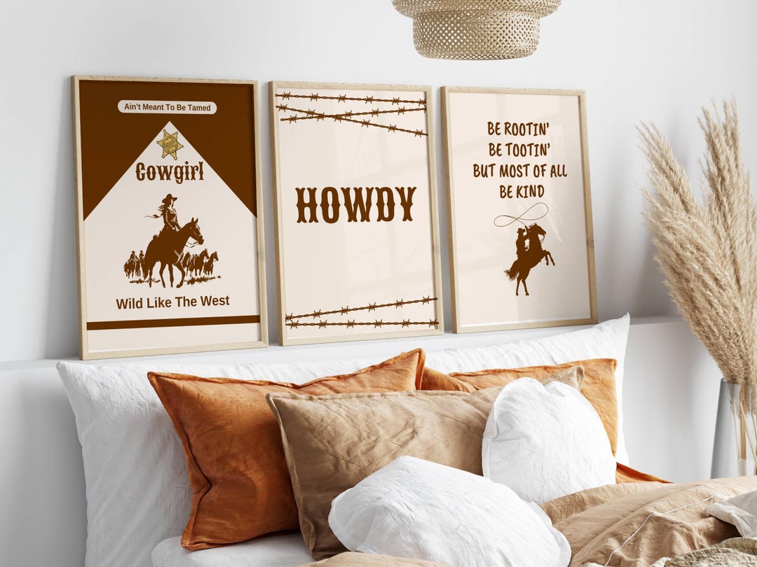 Western Wall Art Set: Cowboy Cowgirl Wild West Prints (digital Download ...