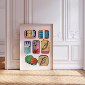 Retro Sardine Tin Print: Kitchen Wall Art (digital Download) - Etsy