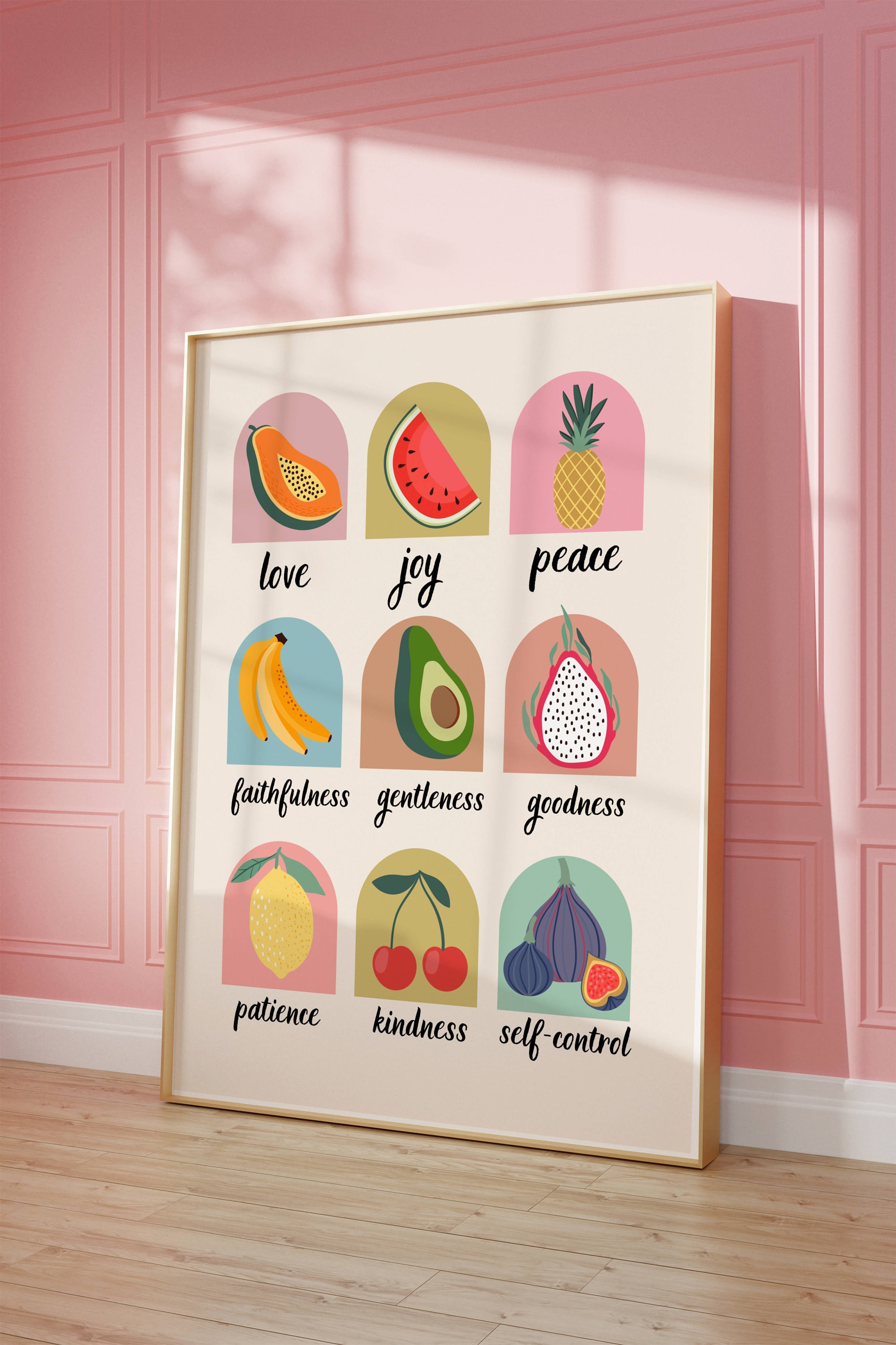 Fruit of the Spirit Art Print Retro Christian Wall Art Scripture Poster ...