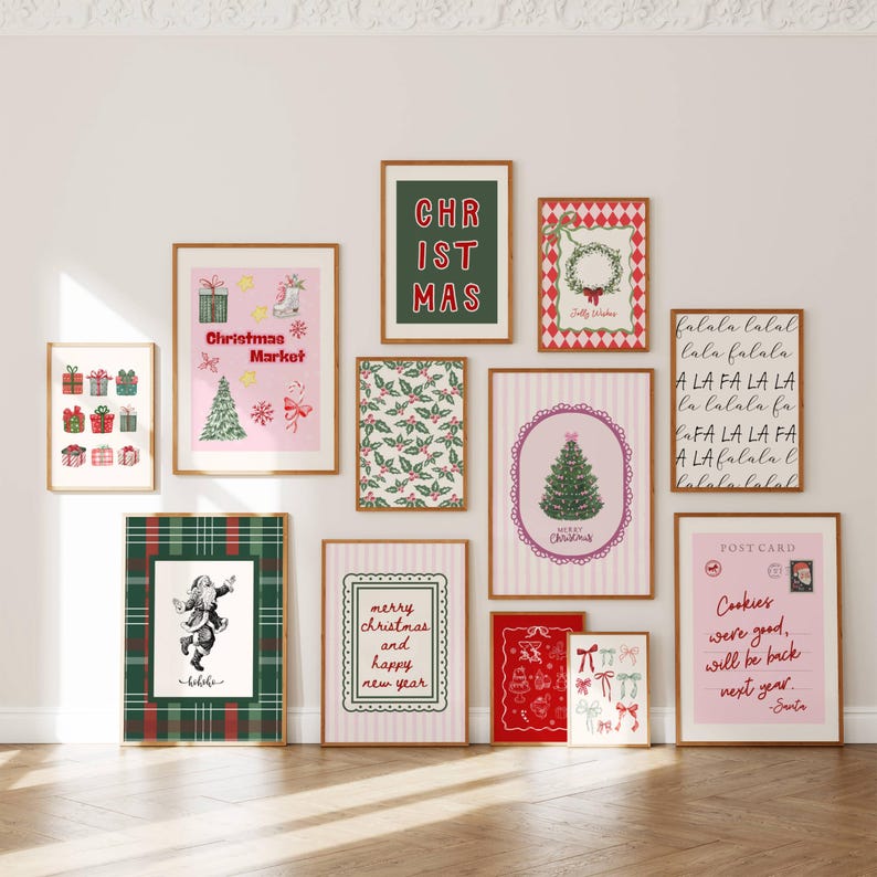 Trendy Christmas Gallery Wall Art Prints, Set of 15 (digital Download ...