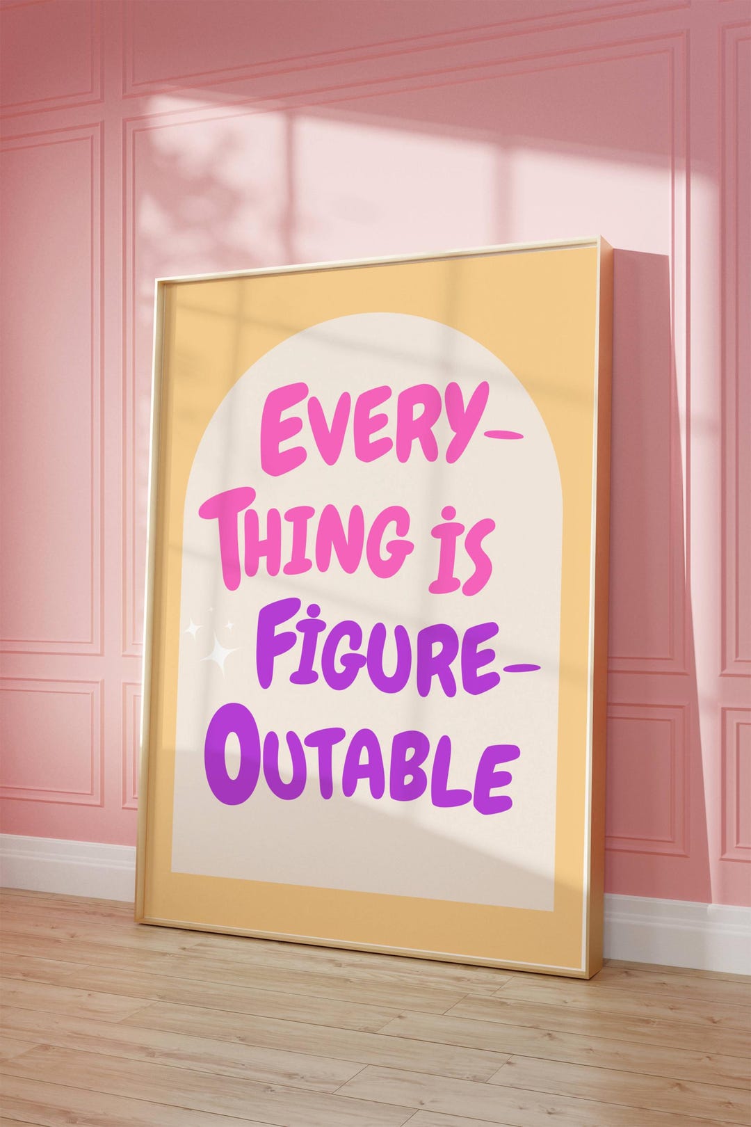 Everything is Figureoutable Print Uplifting Quote Inspirational Wall ...