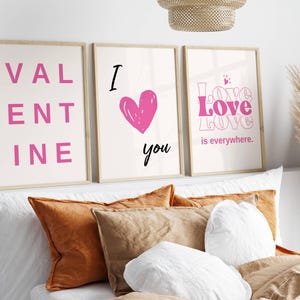 Retro Valentine's Day Wall Art Printables: Trendy Decor Set (digital ...