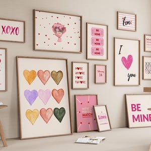 Retro Valentine's Day Wall Art Printables: Trendy Decor Set (digital ...
