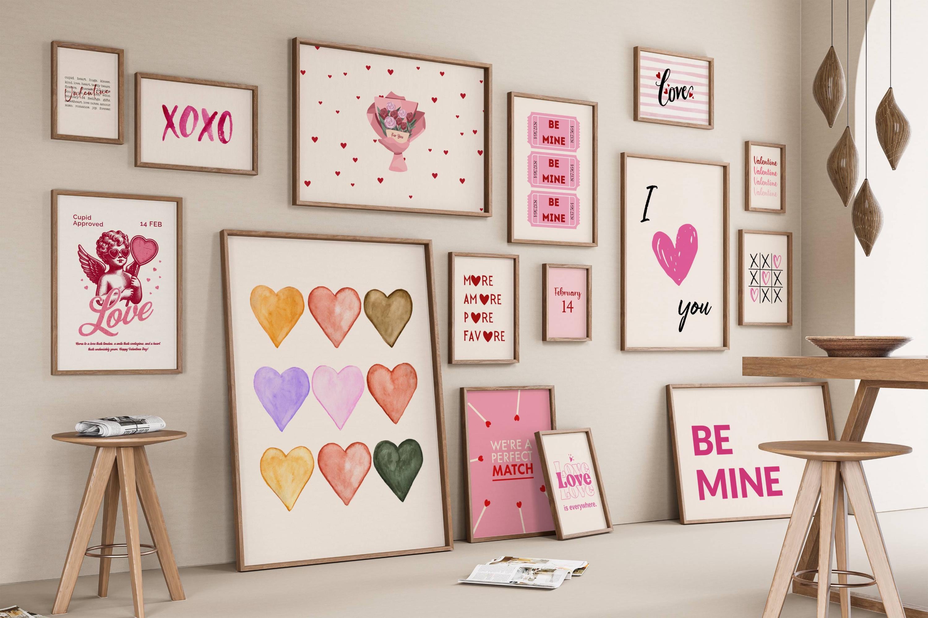 Valentines Day Decor Set of 20 Printables,trendy Valentines Wall Art ...