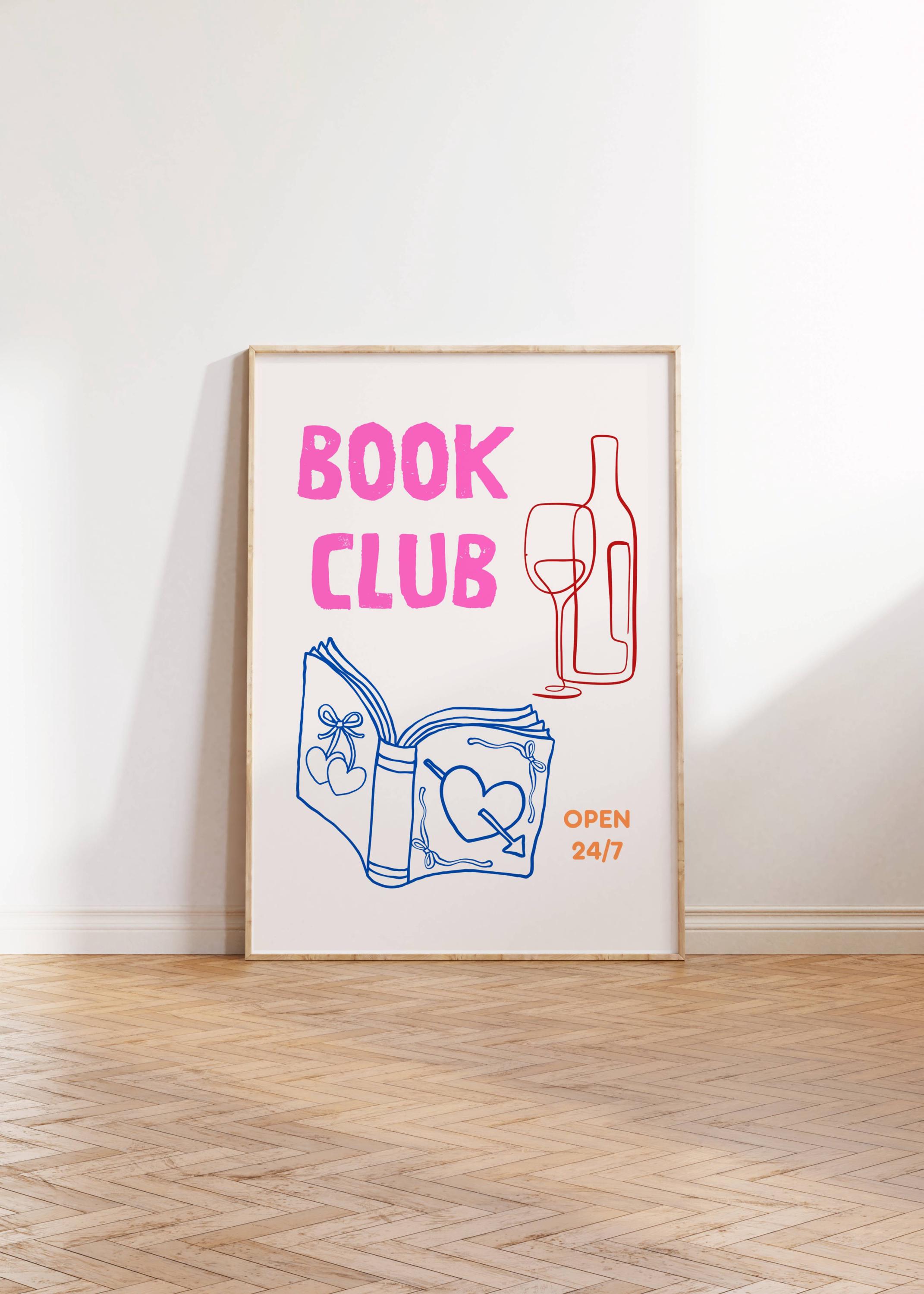 Book Club Poster: Trendy Literary Wall Art (digital Download) - Etsy