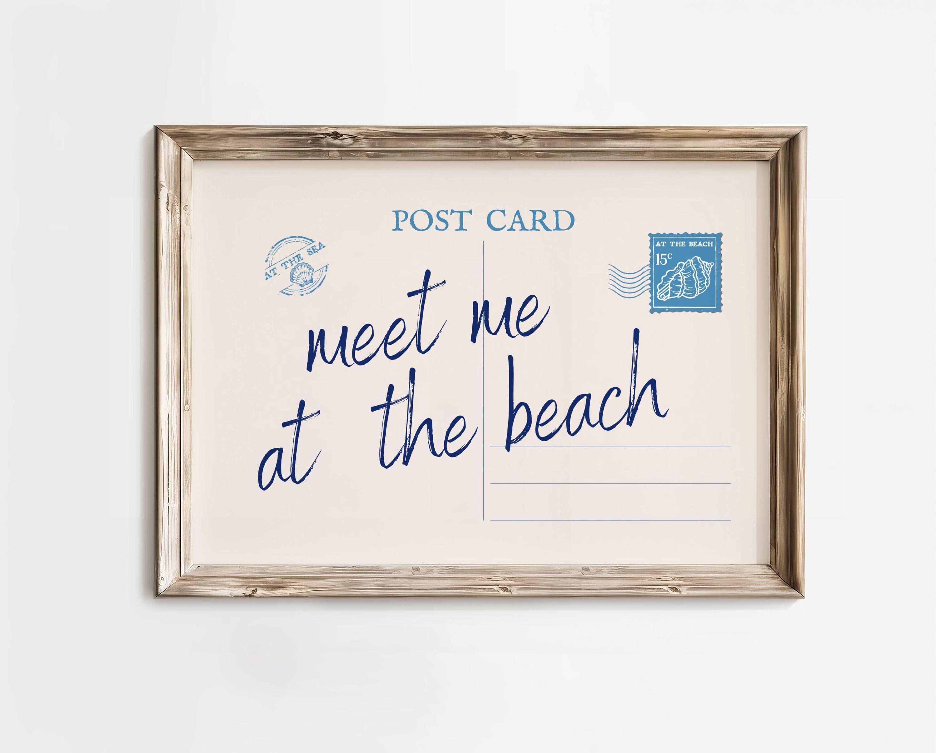 Vintage Beach Postcard Poster: Trendy Coastal Wall Art (digital ...