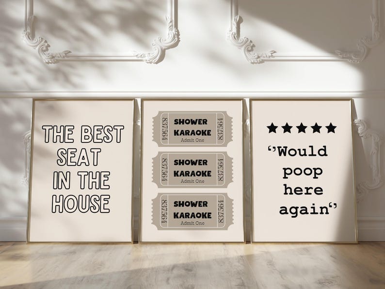 Funny Bathroom Print Set: Trendy Toilet Decor (digital Download) - Etsy
