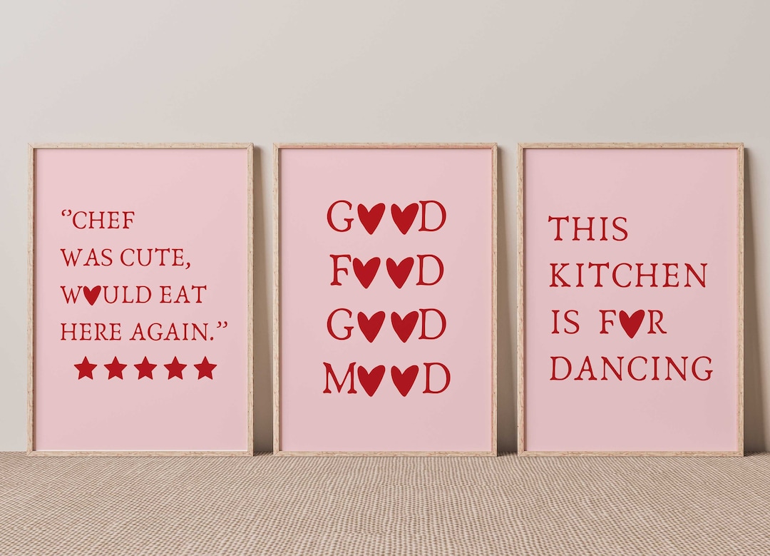 Kitchen Prints Set of 3 Modern Kitchen Decor Trendy Kitchen Wall Art ...