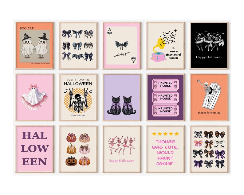 Trendy Halloween Decor Set of 15 Prints,cute Fall Decor,modern ...