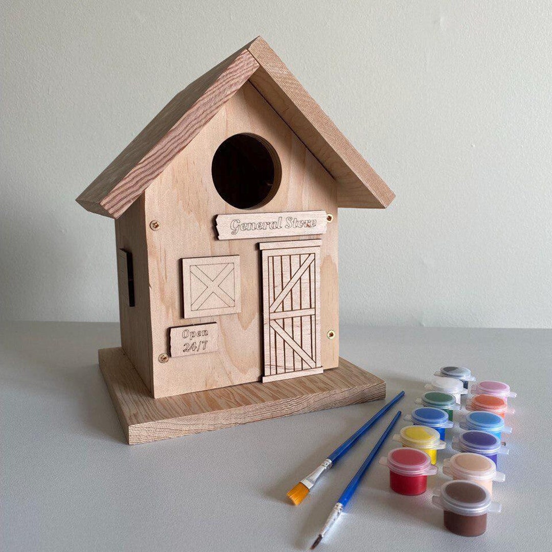 Wooden Birdhouse Kit in "general Store" Design - Etsy