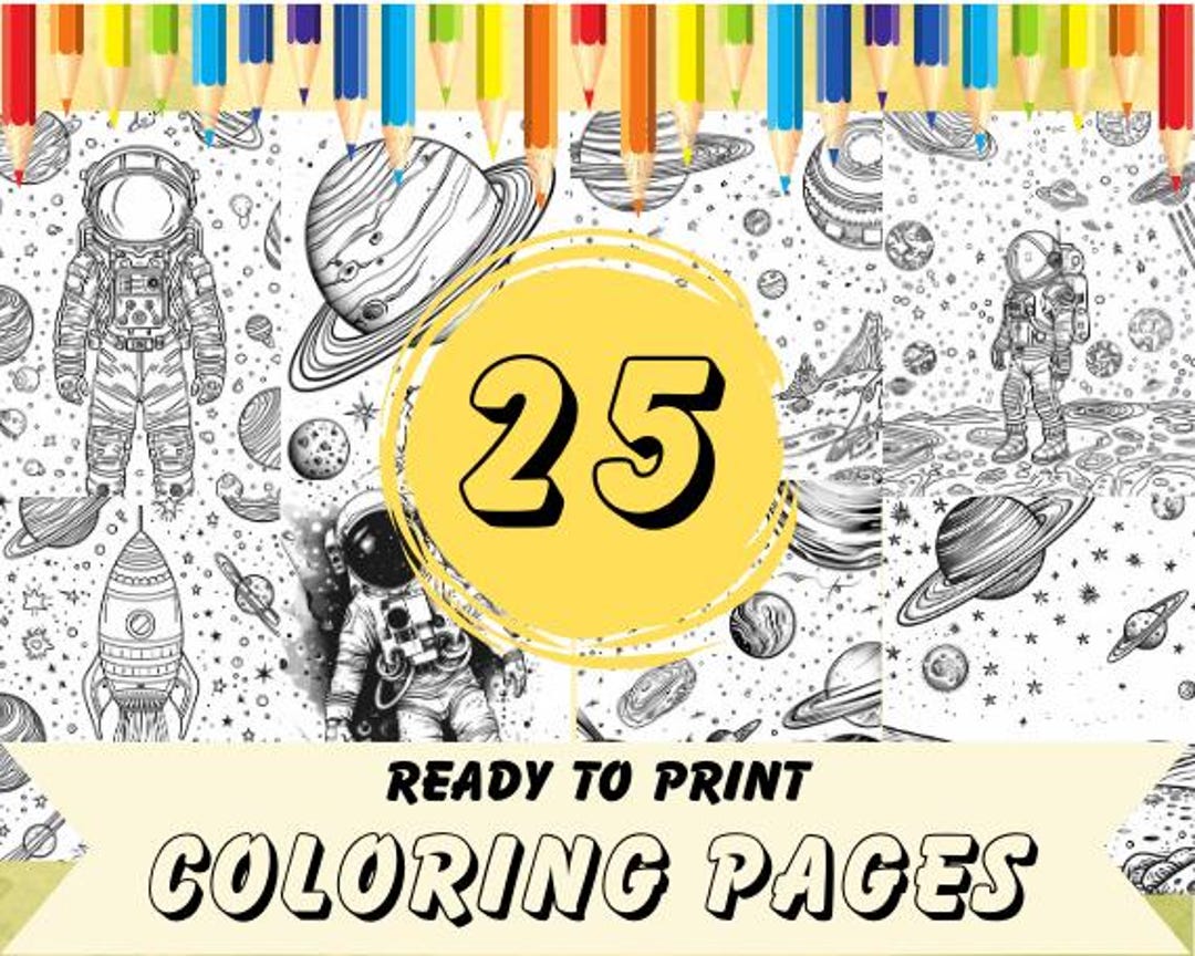 25 Space Themed Coloring Pages for Kids | Space Planet Astronaut ...