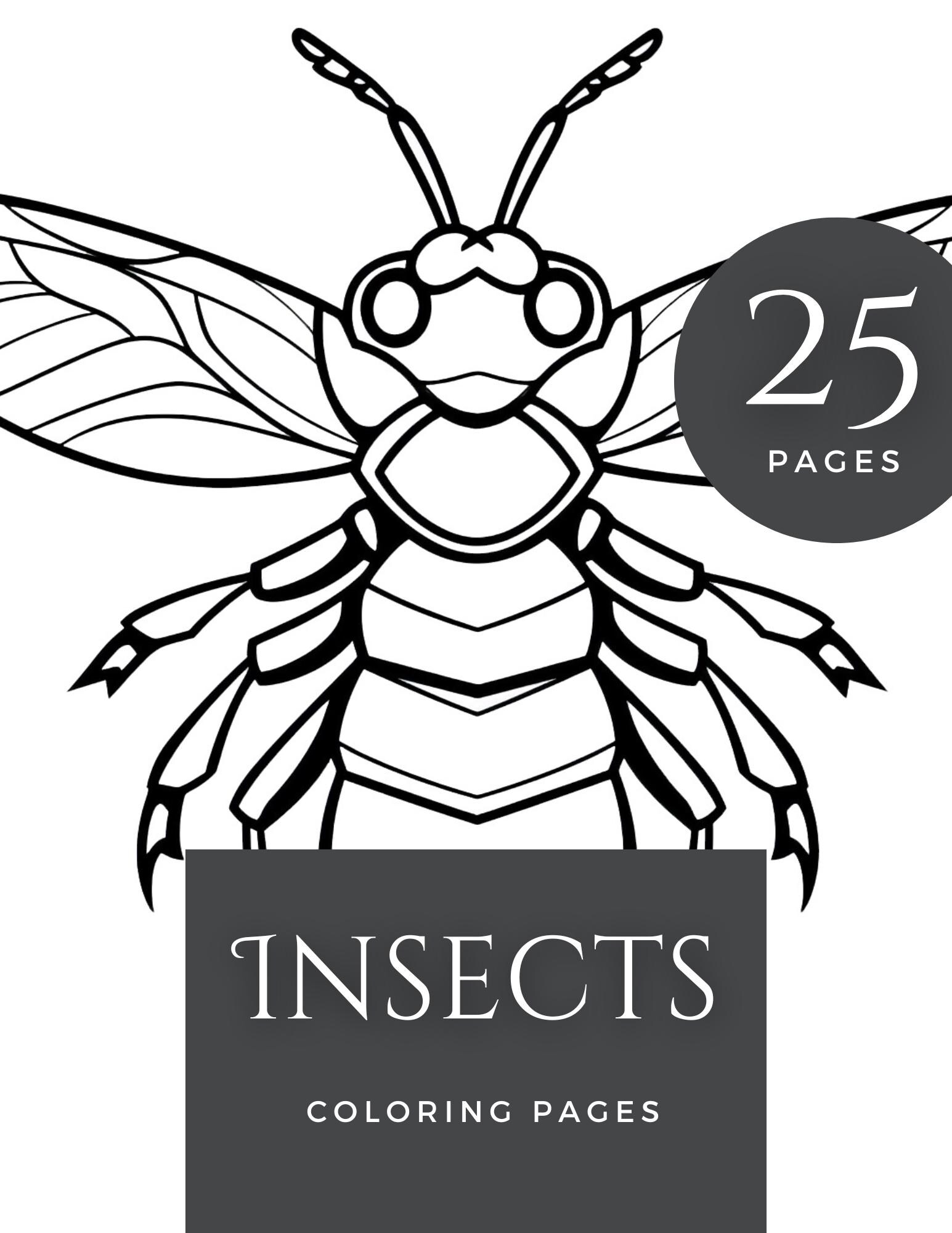 25 Insects Bugs Themed Coloring Pages for Kids Teens Adults | Mandala ...