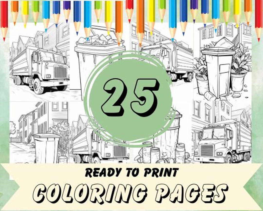 25 Garbage Trucks Themed Coloring Pages for Kids | Trash and Garbage ...