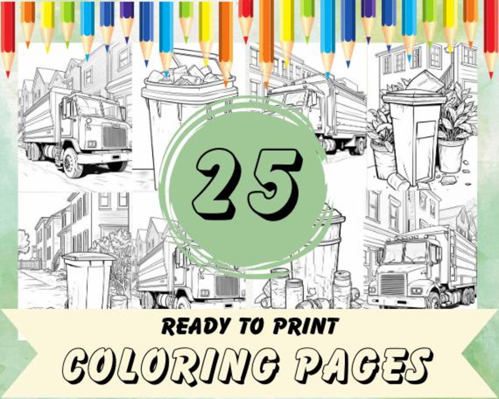 25 Garbage Trucks Themed Coloring Pages for Kids | Trash and Garbage ...