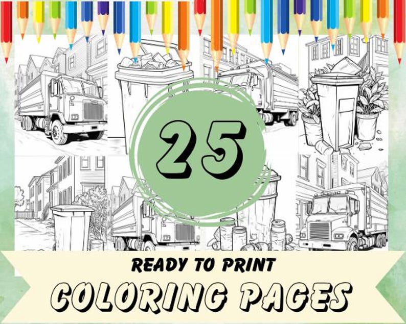 25 Garbage Trucks Themed Coloring Pages for Kids | Trash and Garbage ...