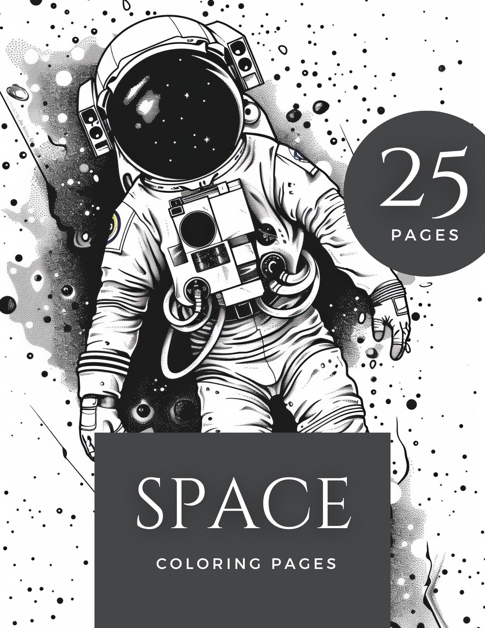 25 Space Themed Coloring Pages for Kids | Space Planet Astronaut ...