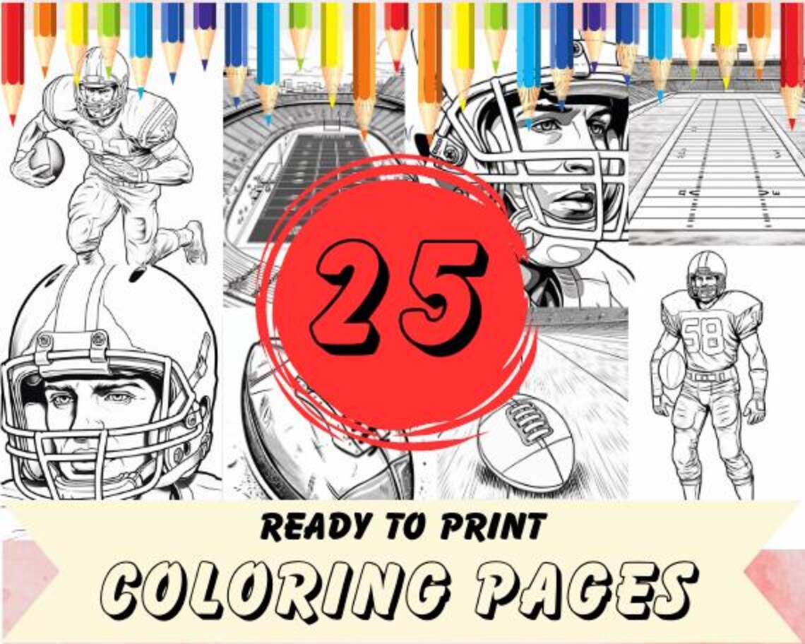 Football Coloring Pages for Kids | American Football Players (PDF ...