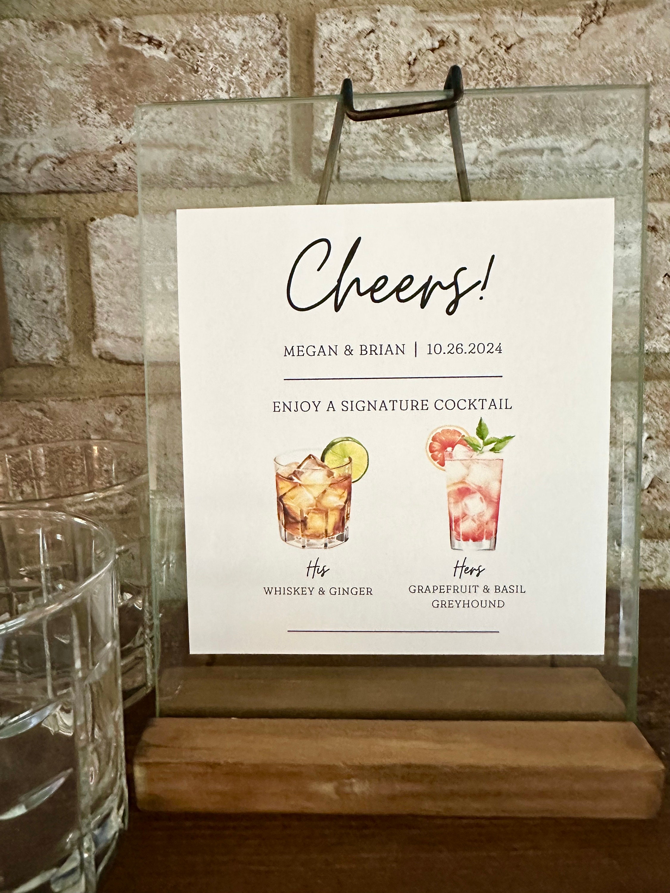 Cheers Signature Drink Bar Sign or Table Card, Greyhound, Whiskey ...