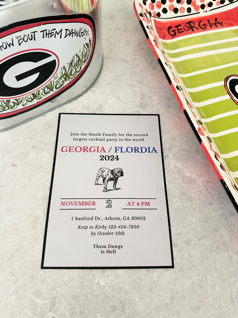 Georgia Florida Football Party Invite, Tailgate, Largest Cocktail Party ...