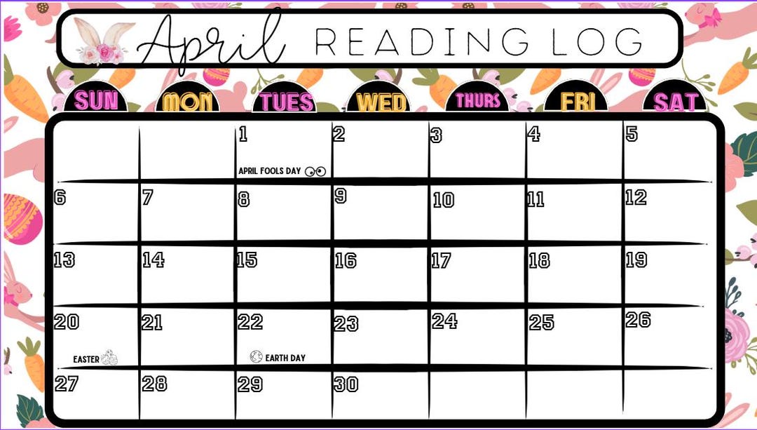 Reading Log - April 2025 - Etsy