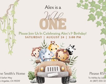 Editable Wild One Birthday Invitation - Etsy