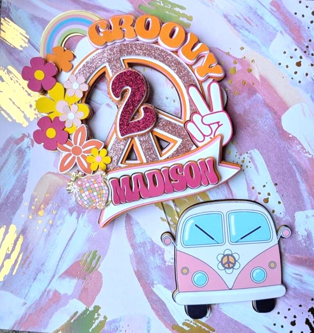 Groovy Cake Topper - Good Vibes - Peace - Etsy